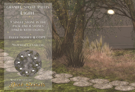 Second Life Marketplace Dark Secrets Granite Stone Paths Light Set
